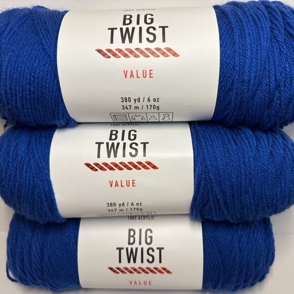 Big Twist | Other | 3 Skein Big Twist Value Yarn Varsity Blue | Poshmark